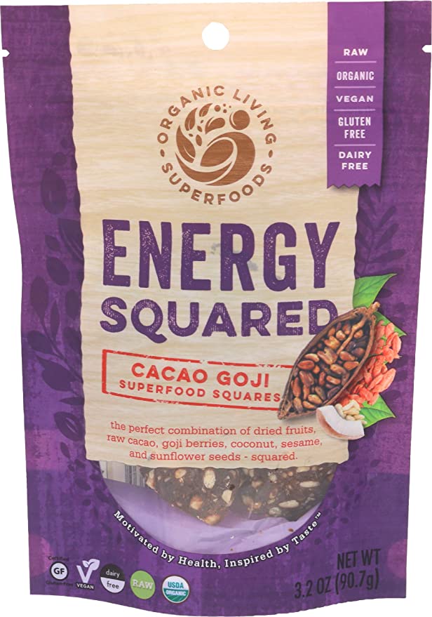 Life Nuts Cacao Goji Squares - Organic Raw Sprouted Snack